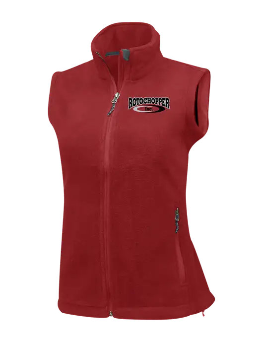 Red Womens Fleece Vest w/Rotochopper Logo