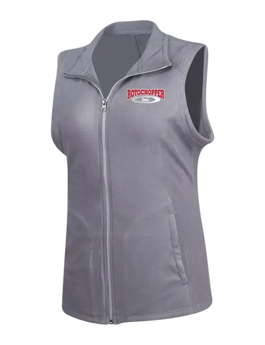 Medium Grey Womens Microfleece Vest w/Rotochopper Logo